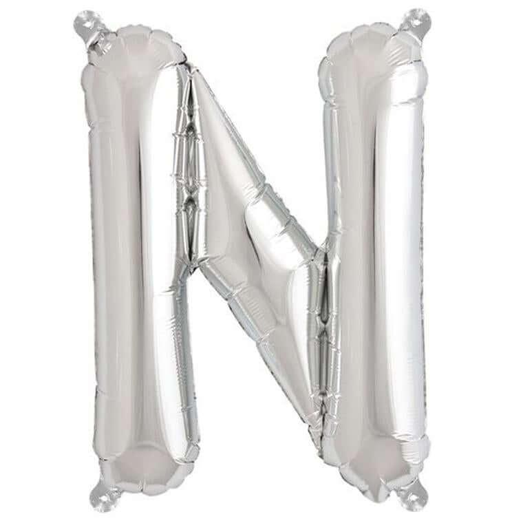13" Silver Foil Alphabet & Number Balloons | eFavormart